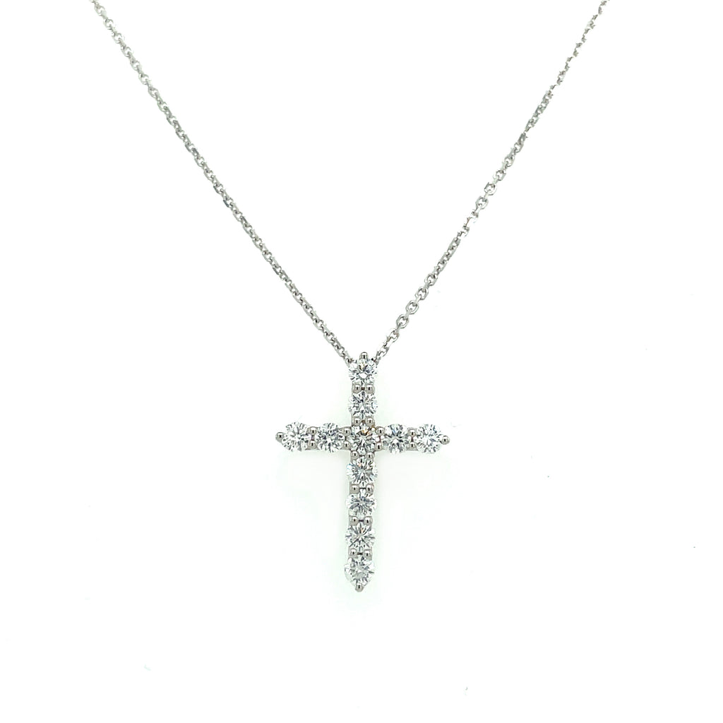 Diamond Cross Pendant with Invisible Bale - White Gold – CBD Jewellers